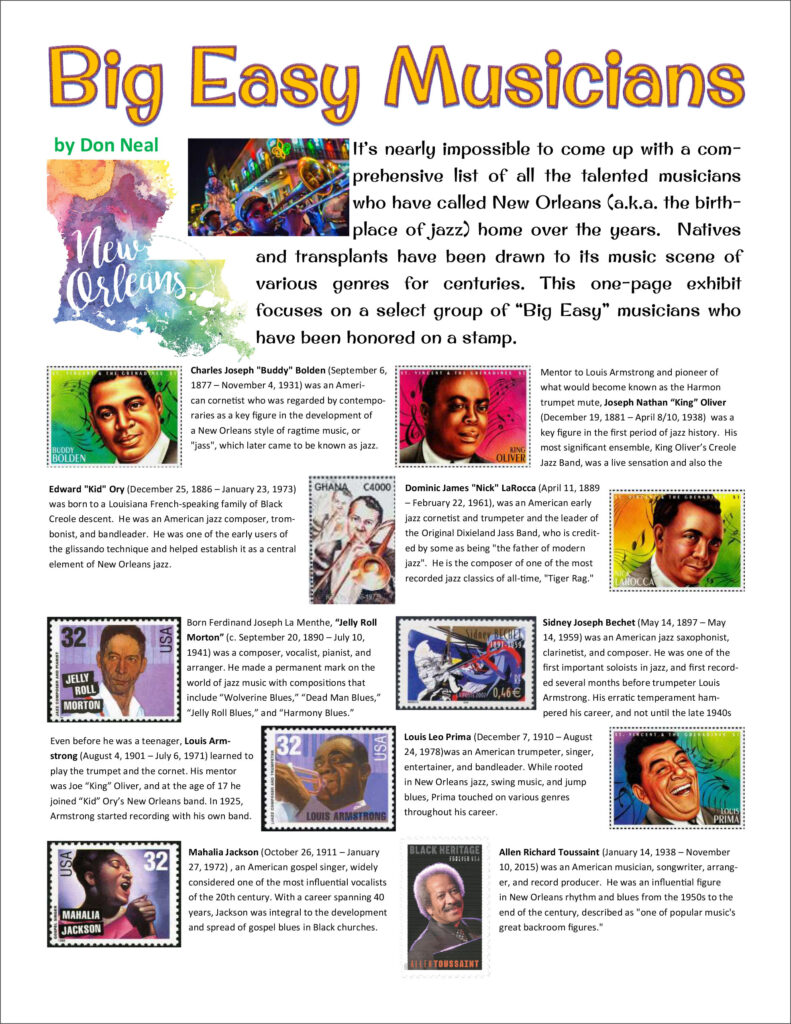 Big Easy Musicians - My One Page Exhibit