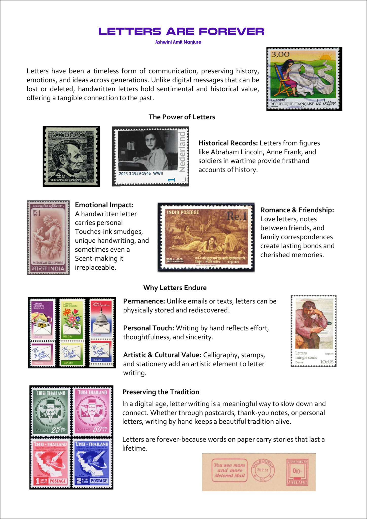 Letters Are Forever - My One Page Exhibit