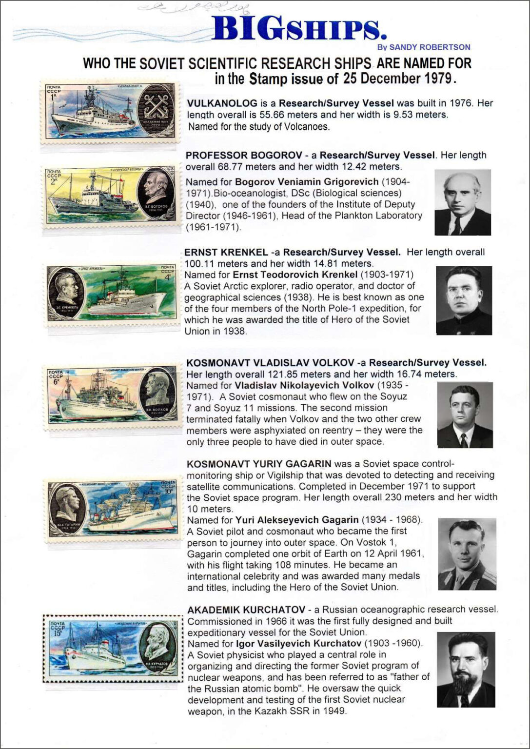 Big Ships – Russian Scientific Ships - My One Page Exhibit