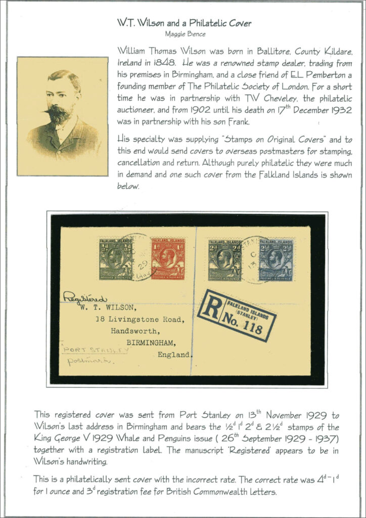 W.T. Wilson and a Philatelic Cover - My One Page Exhibit